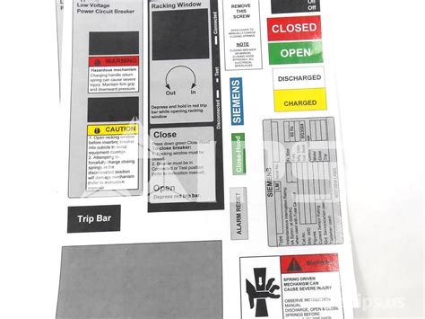 Nss Seimens Allis Rl Breaker Label Kit For Black Face Rl