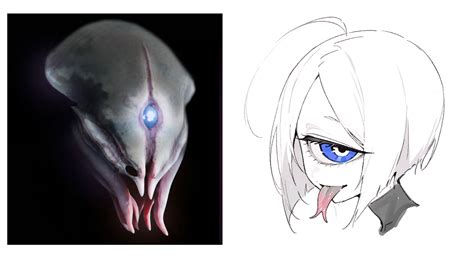 Rule 34 1girls Ahoge Alien Alien Girl Anime Style Blue Eyes Cyclops Female Forked Tongue