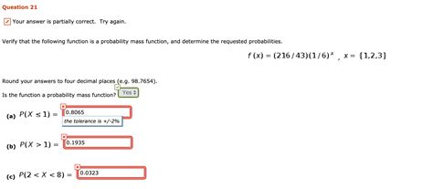 Solved Question 21 Your Answer Is Partially Correct Try