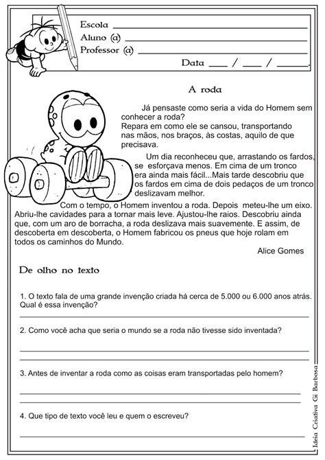 Texto Com Questões De Interpretação Braincp