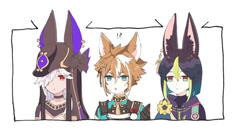 Gorou Tighnari And Cyno Genshin Impact Drawn By Urooooboe Danbooru