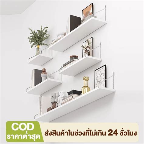 Ttm ชั้นวางไม้ ชั้นวางติดผนัง 30 40 50 60cm หิ้งพระ ไม้แขวนผนัง สำหรับวางไวไฟ ติดผนัง Router