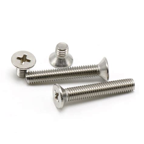 Phillips Drive Flat Countersunk Head Cross Groove Machine Screws Stainless Steel Full Thread