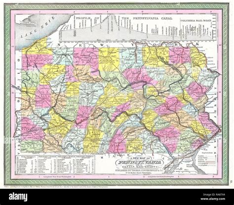 1850 Cowperthwait Mitchell Map Of Pennsylvania Reimagined By Gibon