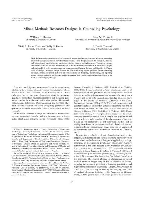 Research Pdf 55593 Creswell Article On Mixed Methods