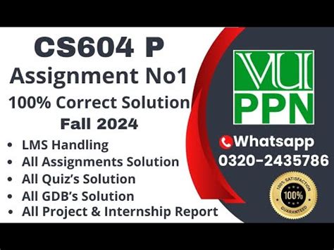 CS604p Assignment 1 100% Correct Solution Fall 2024 CS604p Assignment 1 Solution 2024 #cs604p ...