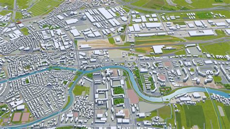 Ljubljana City Slovenia 3d Model Flippednormals