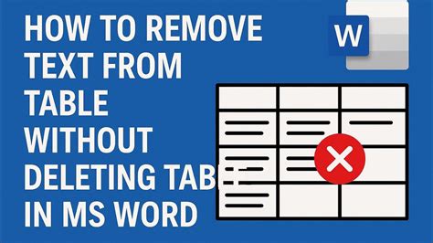 how to remove all text form table without deleting table in ms word