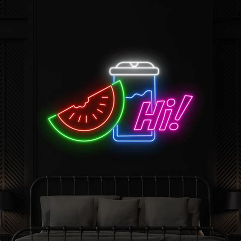 Craftnamesign Watermelon Neon Sign Fruit Shop Decor Juice Shop Led