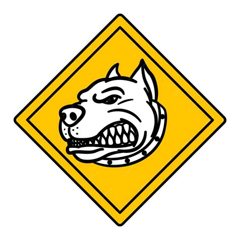 Premium Vector Yellow Sign Beware Of Dog