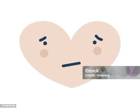 베이지색 부끄러운 하트 이모티콘 아이콘 개체 기호 평면 벡터 아트 웹 디자인 포스터 인사말 카드에 대한 만화 요소 감정에 대한 스톡 벡터 아트 및 기타 이미지 Istock