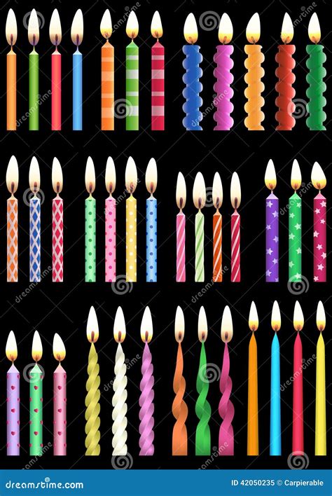 Birthday Candles Collection Stock Vector Illustration Of Festive