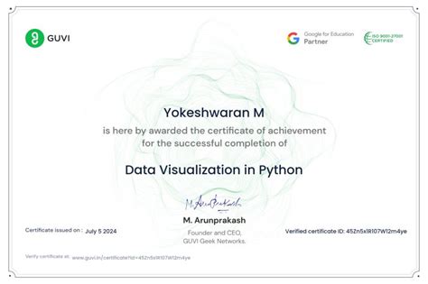 Yokeshwaran M On Linkedin Python Certification Guvi Continuouslearning