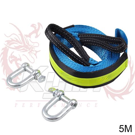 High Strength Nylon M Tons Tow Cable Tow Strap Car Towing Rope With Hooks For Heavy Duty Car