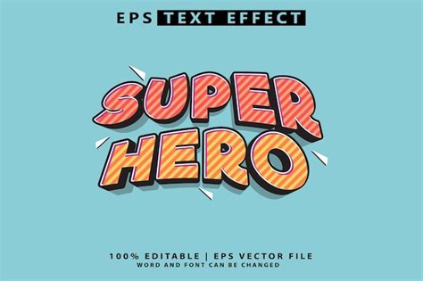 Premium Vector Editable Text Effect Super Hero 3d Cartoon Template