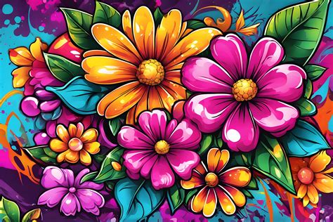 Floral Graffiti Background Graphic By Forhadx5 · Creative Fabrica