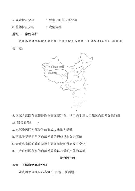 2024鲁教版新教材高中地理选择性必修1同步练习 单元活动 学会分析区域自然环境（含答案） 21世纪教育网