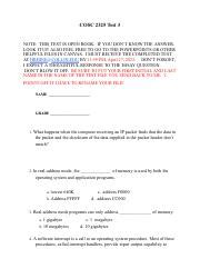 Open Book Test On COSC 2325 Deadline And Instructions Included