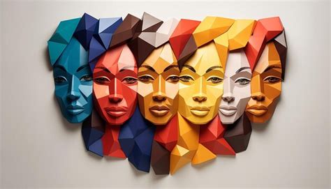 Premium Ai Image 3d Minimal Poster Design A Mosaic Of Small Female