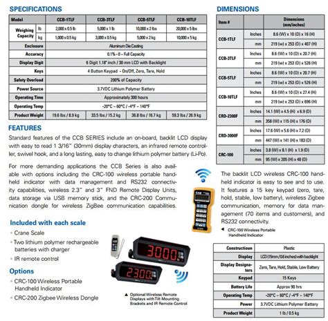 CAS 5 000 X 1 Lb Wireless Crane Scale