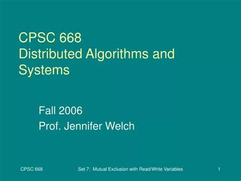 Ppt Cpsc 668 Distributed Algorithms And Systems Powerpoint Presentation Id6796639