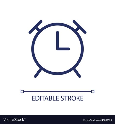 Alarm Clock Pixel Perfect Linear Ui Icon Vector Image