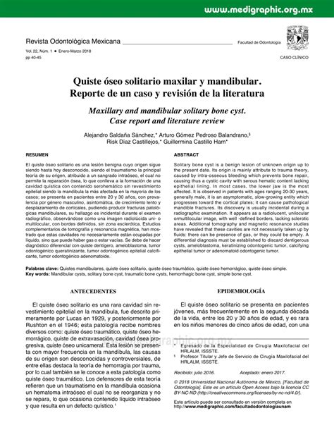 Pdf Maxillary And Mandibular Solitary Bone Cyst Case Report And