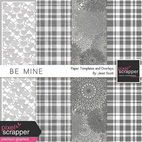 Be Mine Paper Template And Overlay Kit By Janet Kemp Graphics Kit
