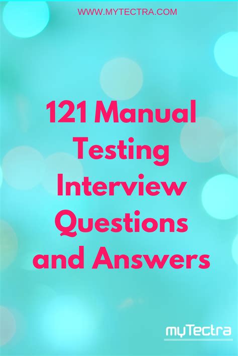 121 Manual Testing Interview Questions And Answers Artofit