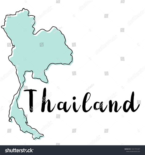Doodle Freehand Map Sketch Thailand Vector เวกเตอรสตอก ปลอดคา