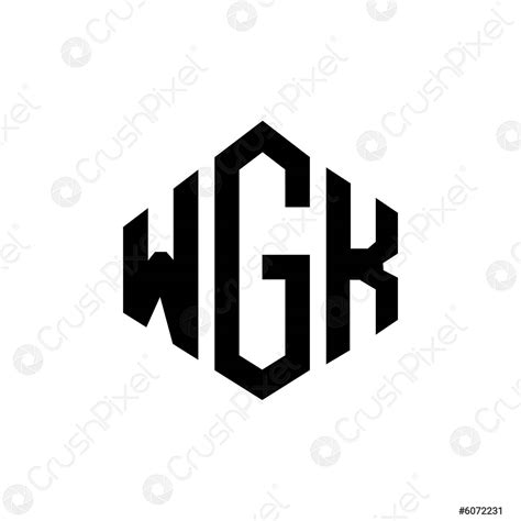 Wgk Letter Logo Design With Polygon Shape Wgk Polygon And Stock