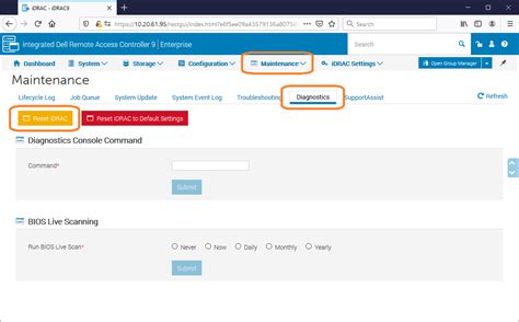 Dell Idrac 9 Reset Via Gui Internet