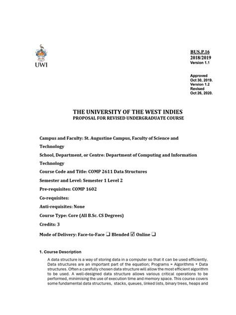 Comp 2611 Outline Pdf