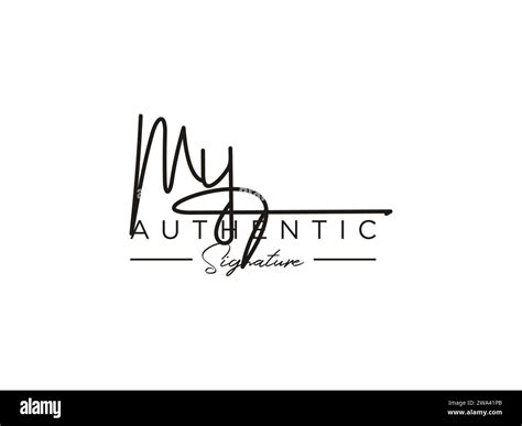 MY Signature Logo Template Vector Stock Vector Image Art Alamy