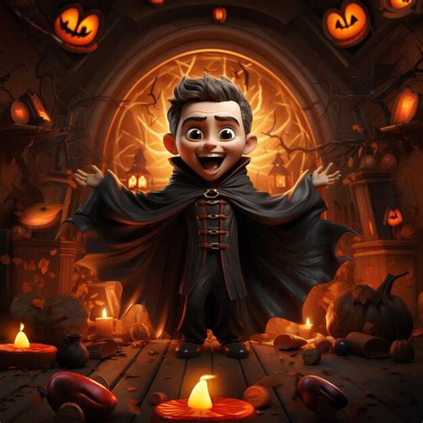 Premium Ai Image Creepy Vampire On Halloween Night