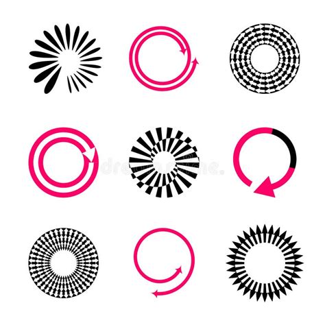 Abstract Circular Op Art Lines Pattern With Rotation Torsion Illusion