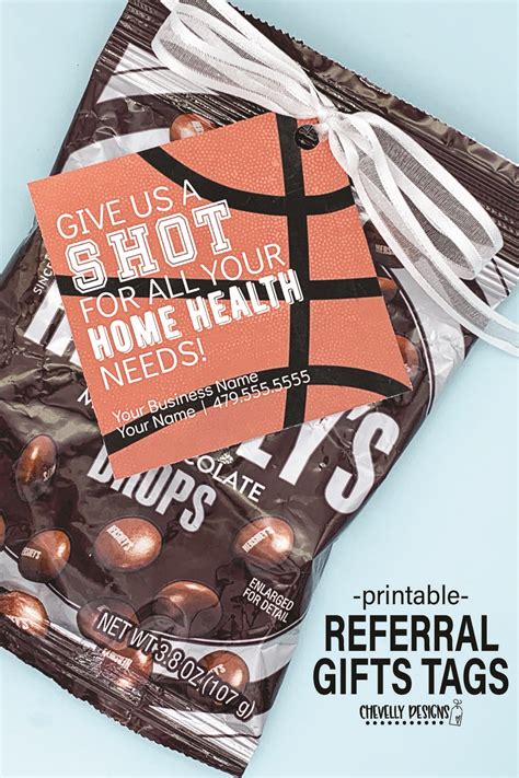 Basketball Themed Referral Marketing Tags For Home Health Hospice Real Estate Rehab And More