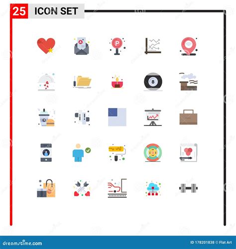 Universal Icon Symbols Group Of 25 Modern Flat Colors Of Chart Analytic Result Analysis
