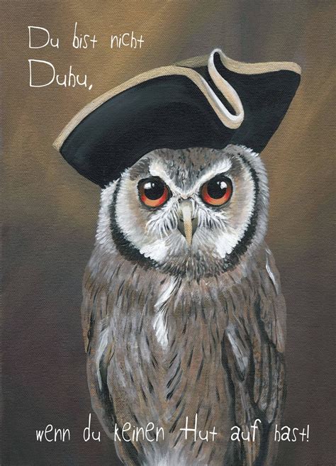 Eule Postkarte Klein Vollkunstvollde Malerei And Handgemachte Kunst