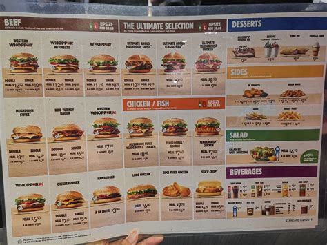 Burger King Menu With Latest Prices Singapore 2025