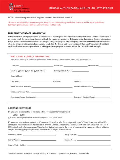 Fillable Online MEDICAL AUTHORIZATION AND HEALTH HISTORY FORM Fax Email Print PdfFiller