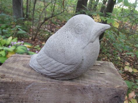Cement Songbird Garden Art Concrete Bird Statue Etsy