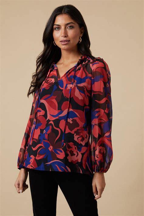 Multi Floral Lace Trim Detail Blouse Wallis Eu
