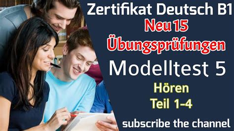 Zertifikat B1 neu 15 Übungsprüfungen Model Paper 5 Hören mit Lösungen