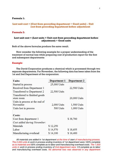 Solution Normal Loss And Abnormal Spoilage In Process Costing With