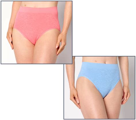 Breezies Floral Jacquard Seamless Hi Cut Or Full Brief Panties 3 Pack