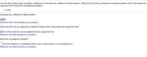 solved use the value of the linear correlation coefficient