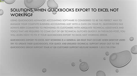 Ppt Easy Way To Resolve Quickbooks Export To Excel Not Working Issue