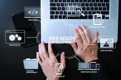 Cyber Security Internet And Networking Conceptbusinessman Hand Stock