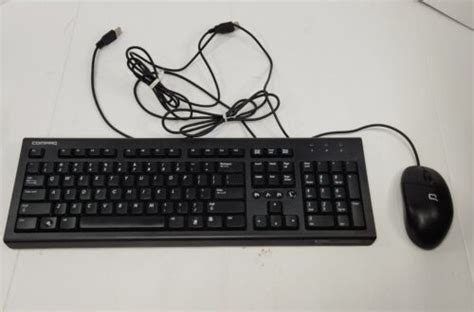 HP COMPAQ USB Wired US QWERTY Keyboard Black PR1101U Optical Mouse